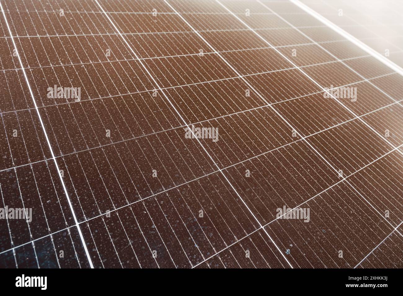 Closeup of solar panel cells surface. Solar energy is renewable and ...