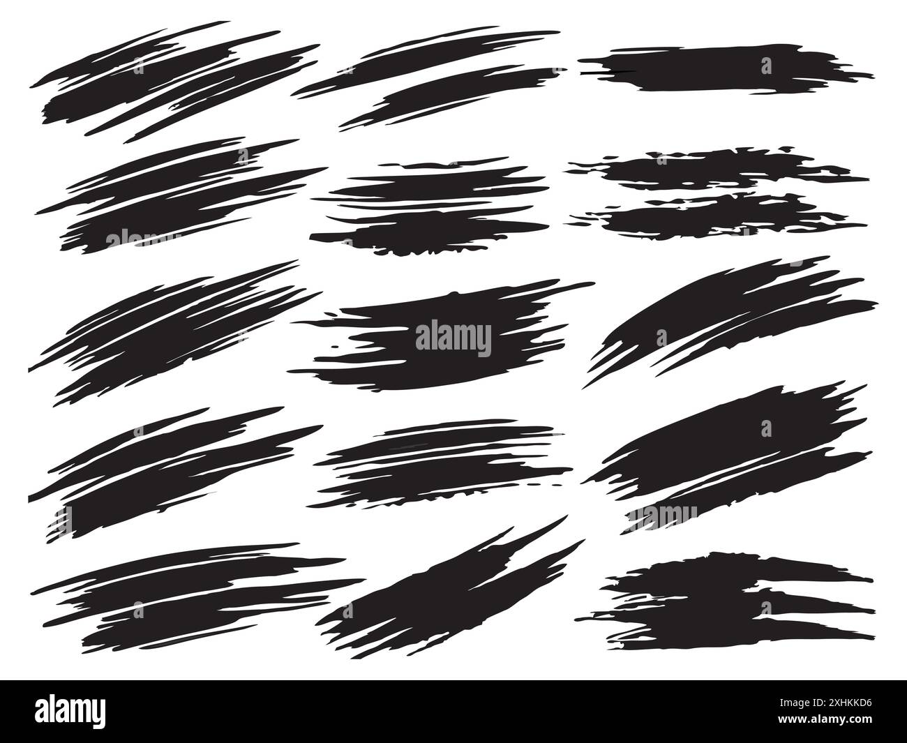 Paint brush stroke Set Different types on white background Stock Vector ...