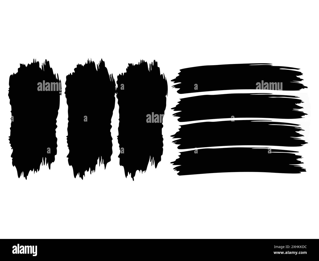 Black brush stroke Set Different types on white background Stock Vector ...