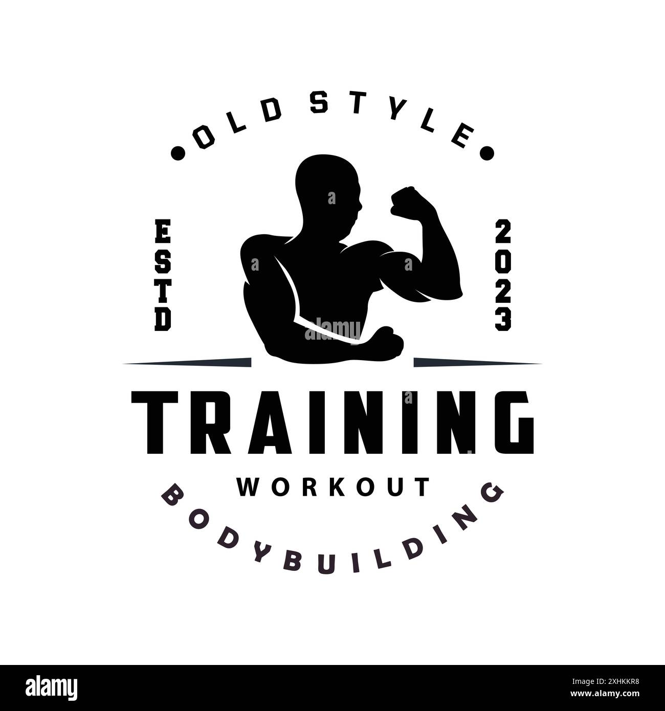 Gym logo design vintage retro human silhouette sport fitness ...