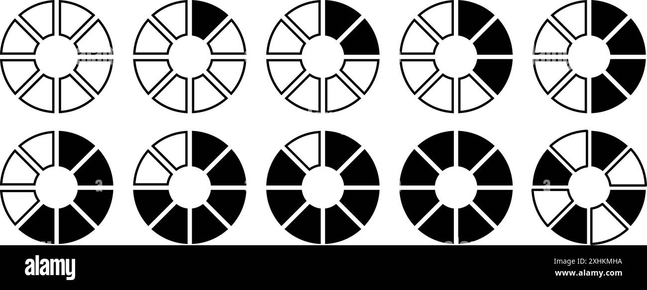 Circle division infographic icon. Pie chart divided 8 equal parts ... Circle division infographic icon. Pie chart divided 8 equal parts ...