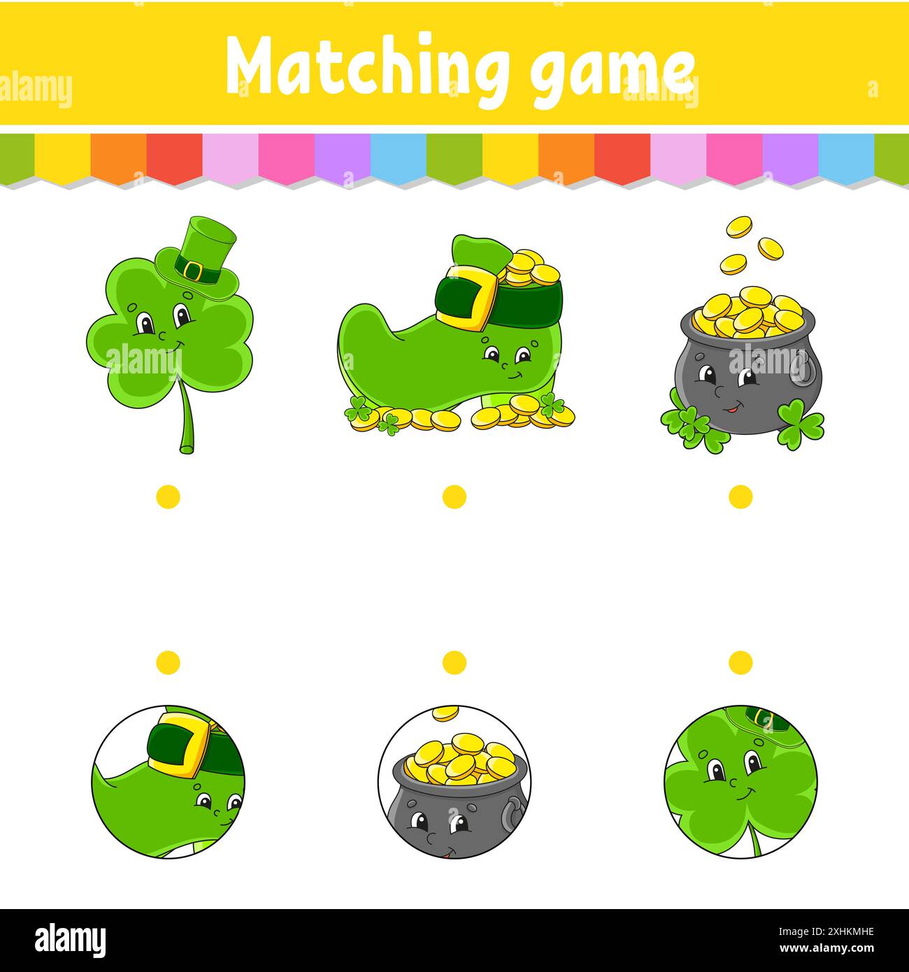 Matching game for kids. Education developing worksheet. Draw a line ...