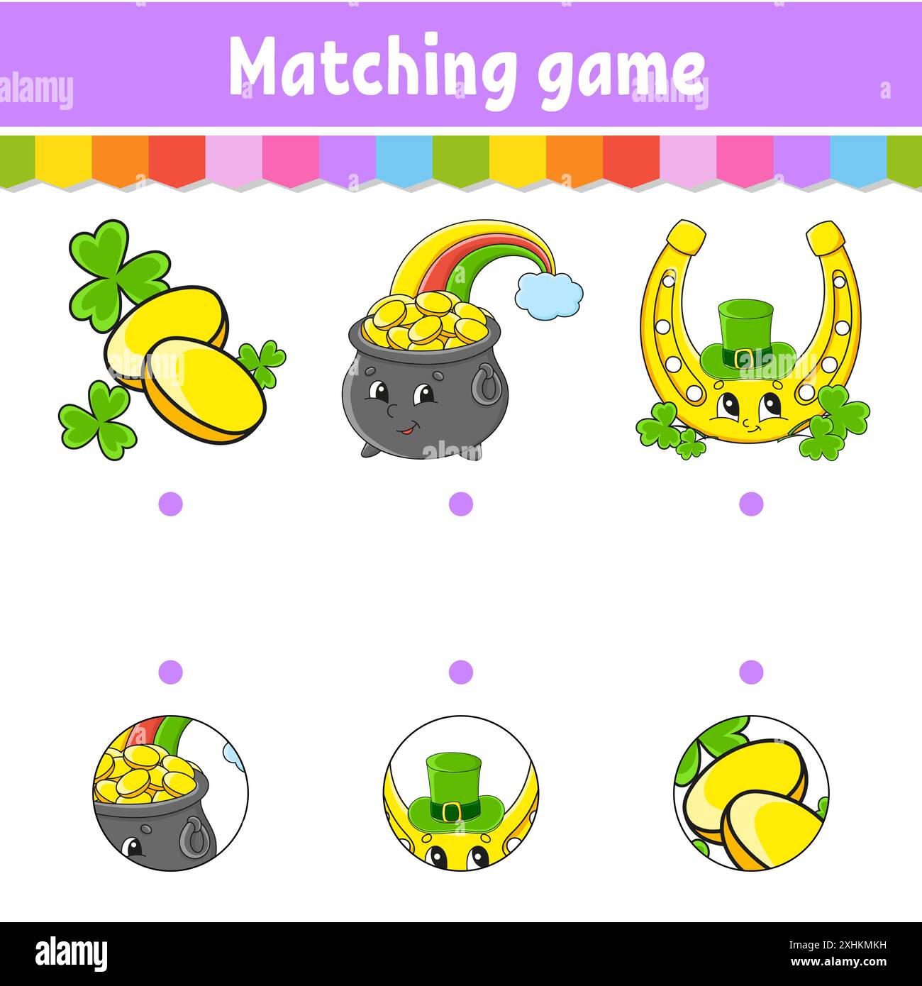 Matching game for kids. Education developing worksheet. Draw a line ...