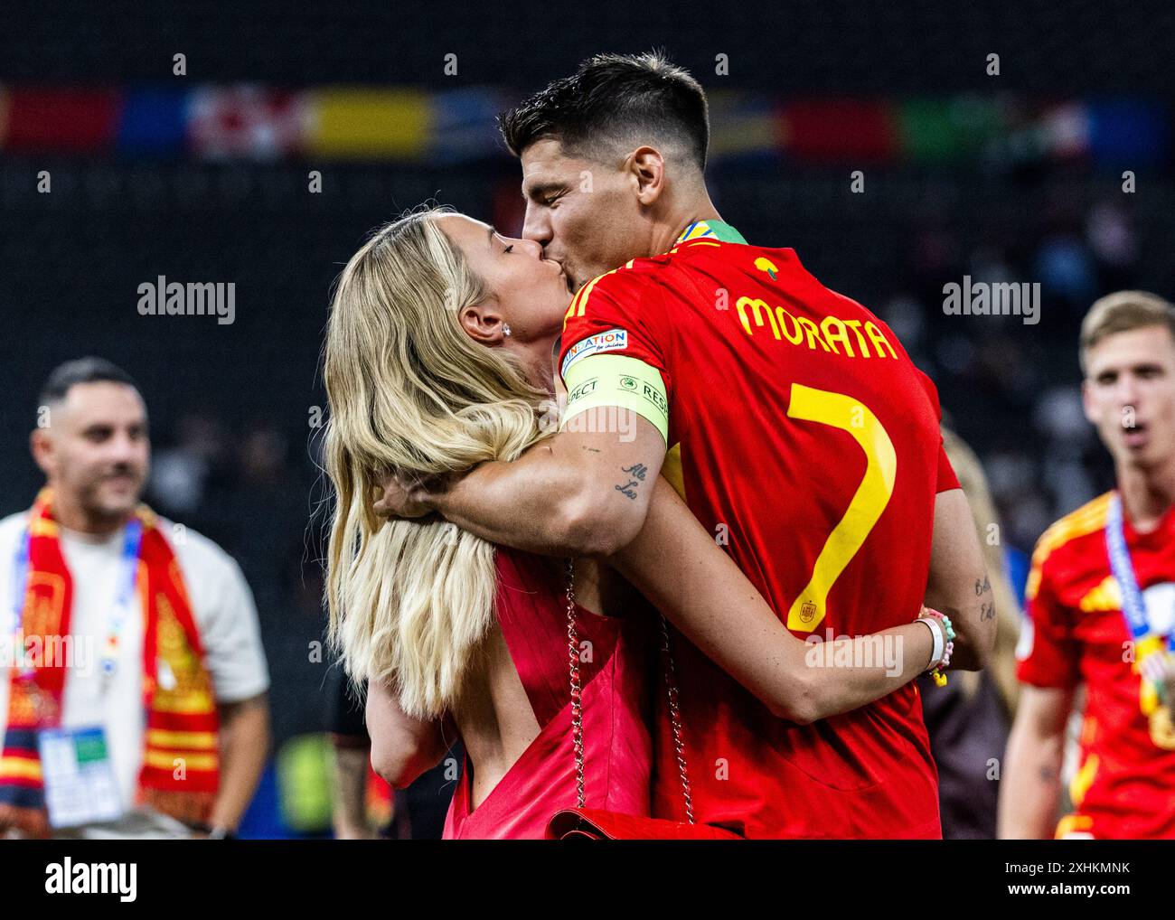 Berlin, Olympiastadion, 14.07.2024: Alvaro Morata of spain kisses his ...