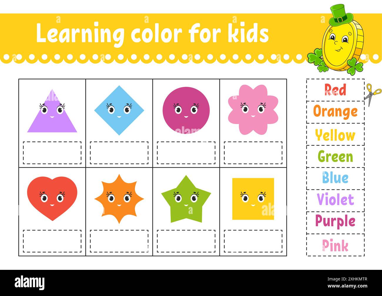 Learning color for kids. Education developing worksheet. Activity page ...
