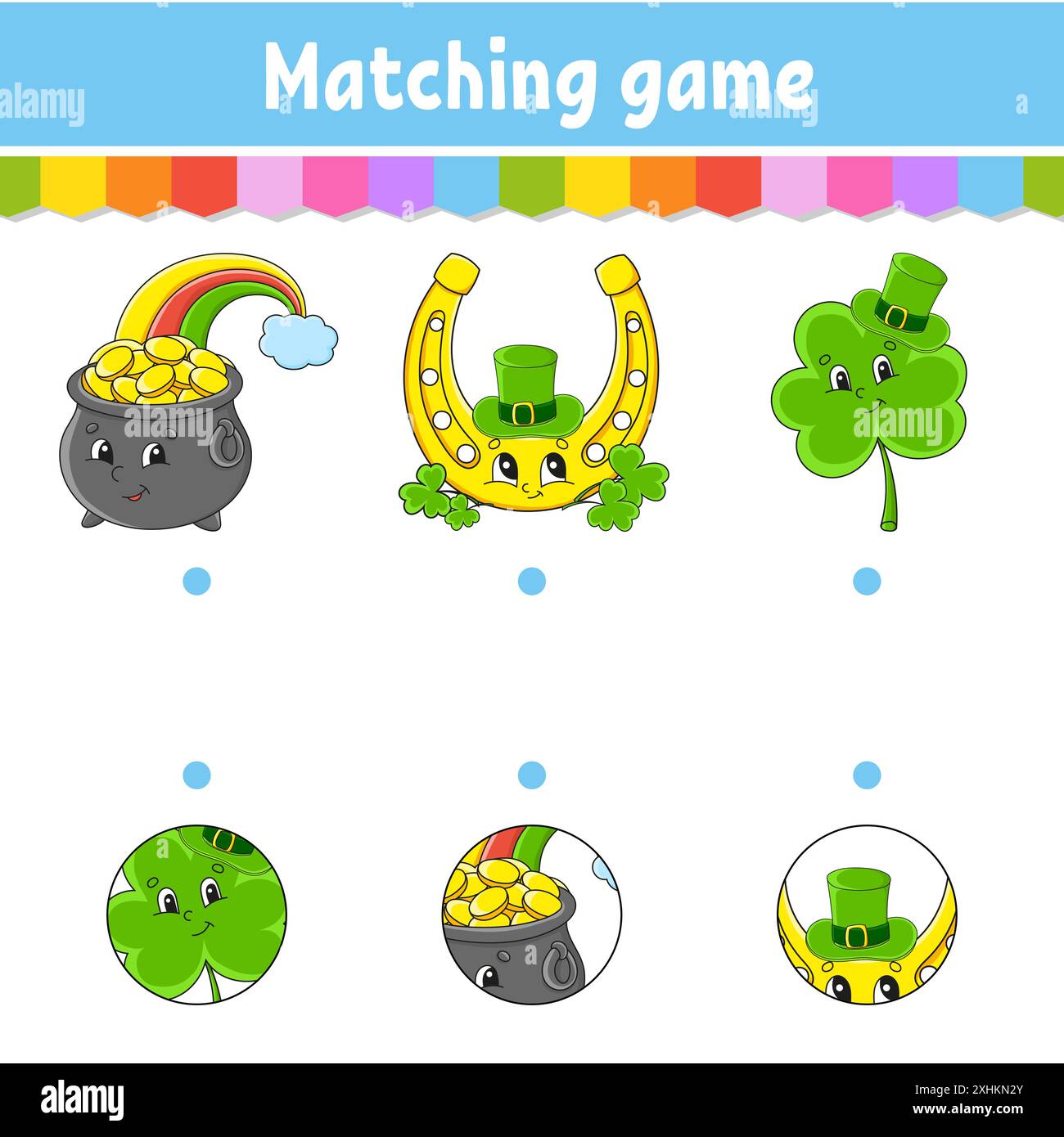 Matching game for kids. Education developing worksheet. Draw a line ...