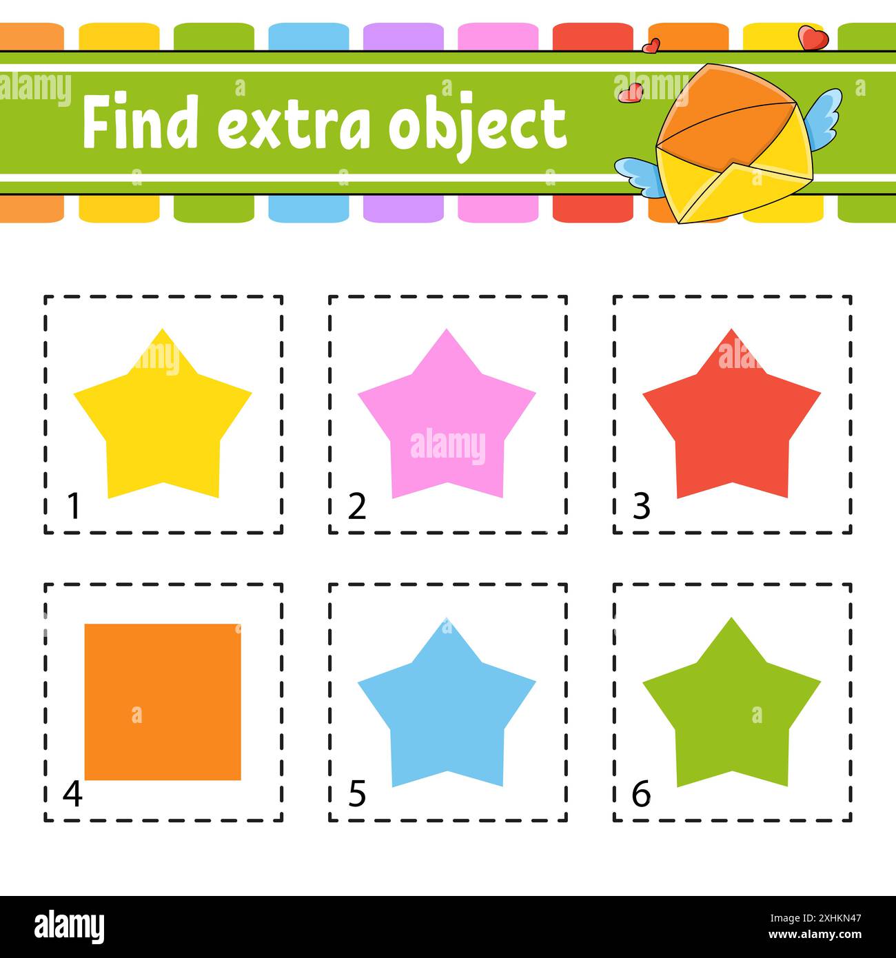 Find extra object. Educational activity worksheet for kids and toddlers. Game for children. Cute ...