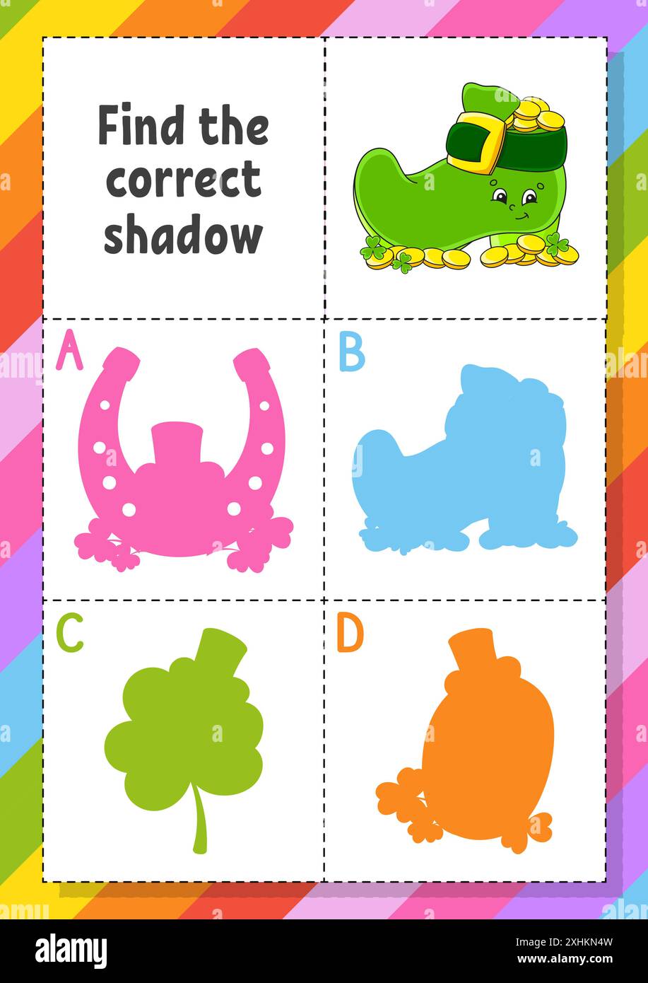 Find the correct shadow. Education developing worksheet for kids ...