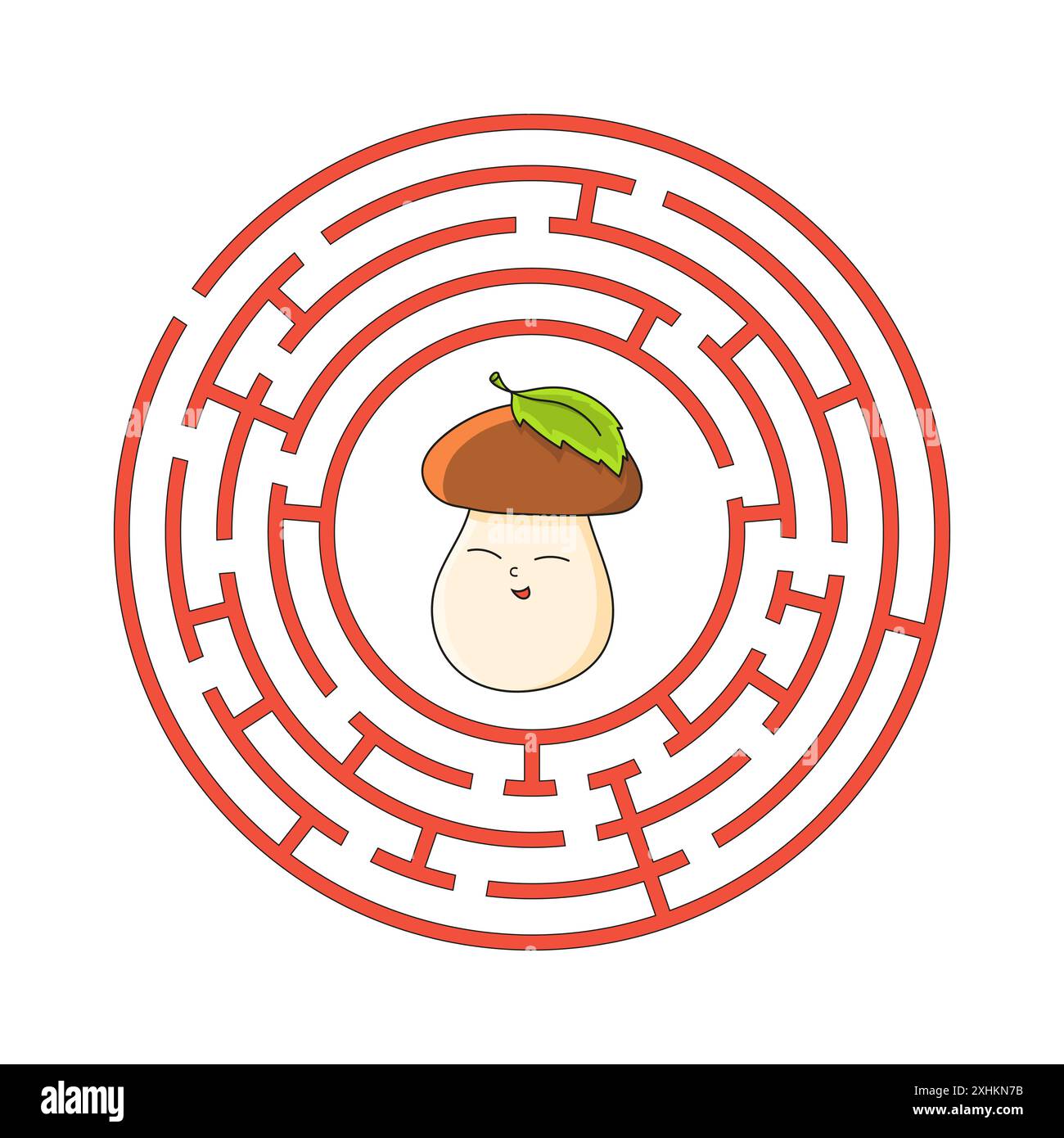 Circle maze. Game for kids. Puzzle for children. Round labyrinth conundrum. Color vector ...