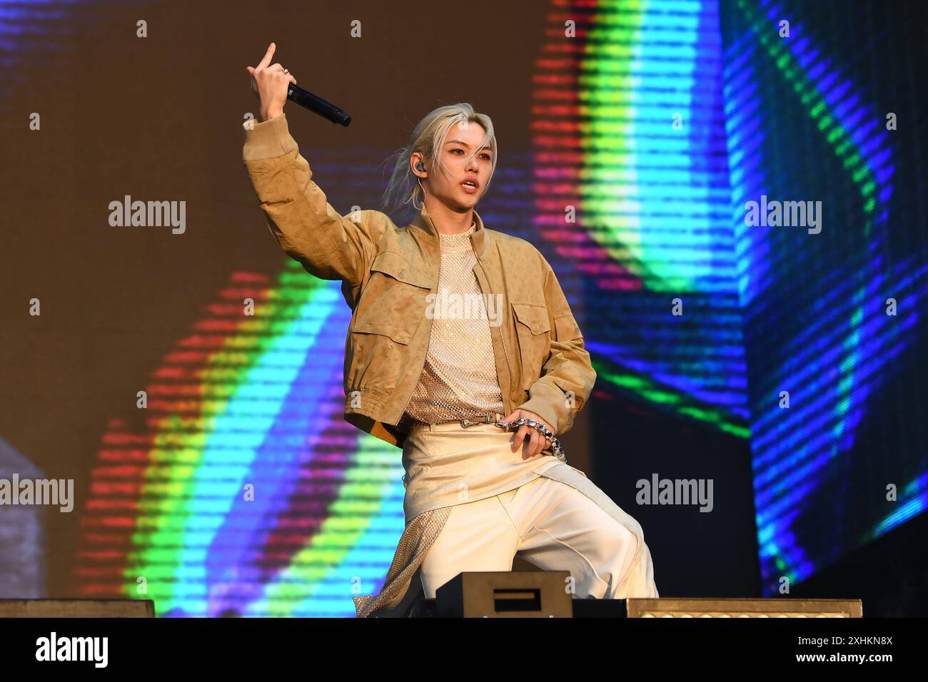 LONDON, ENGLAND - JULY 14: Felix of ‘Stray Kids’ performing at British ...