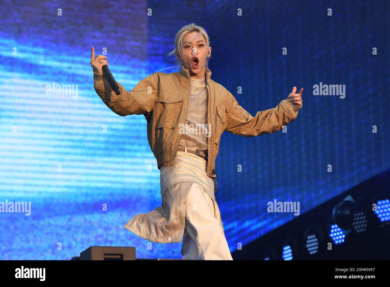 LONDON, ENGLAND - JULY 14: Felix of ‘Stray Kids’ performing at British ...