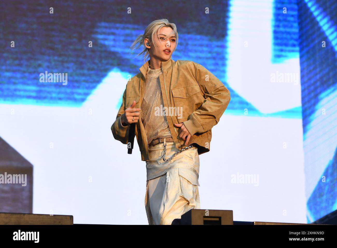 LONDON, ENGLAND - JULY 14: Felix of ‘Stray Kids’ performing at British ...
