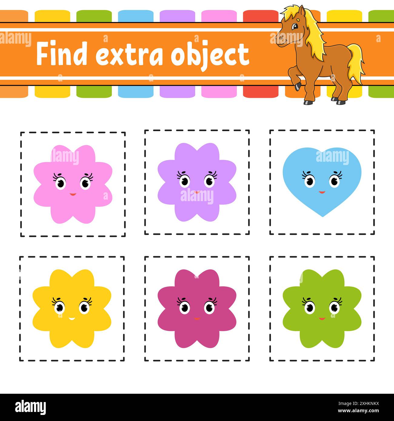 Find extra object. Educational activity worksheet for kids and toddlers ...