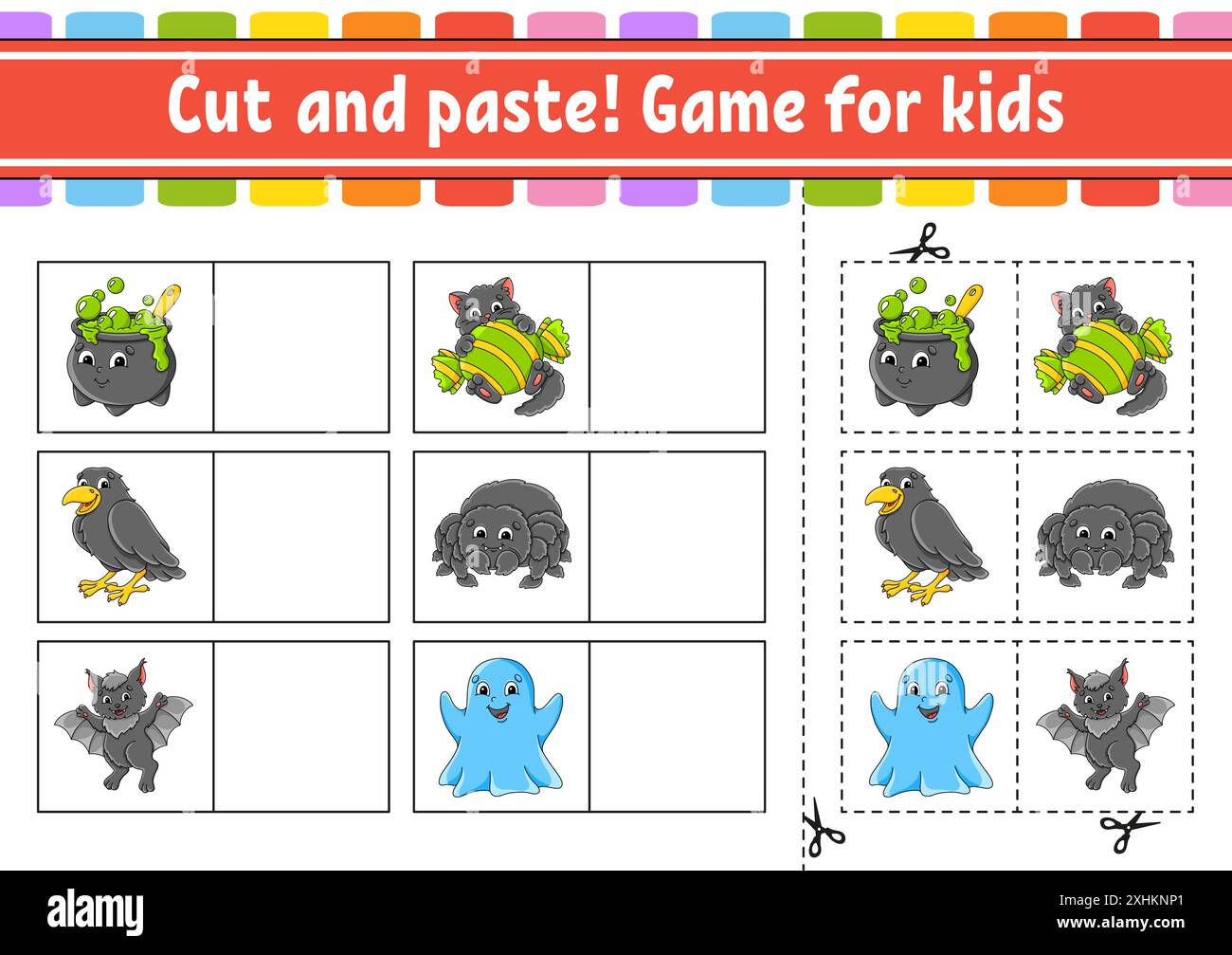 Cut and paste. Game for kids. Educational activity worksheet for kids ...