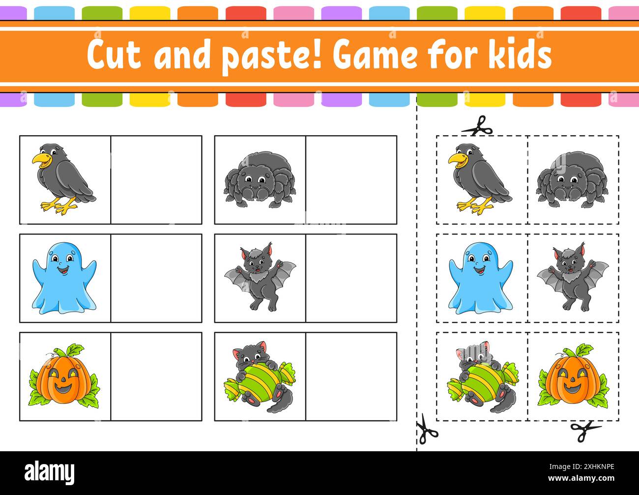 Cut and paste. Game for kids. Educational activity worksheet for kids ...