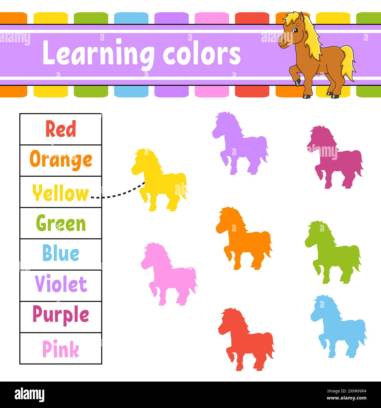 Learning colors. Education developing worksheet. Activity page with ...