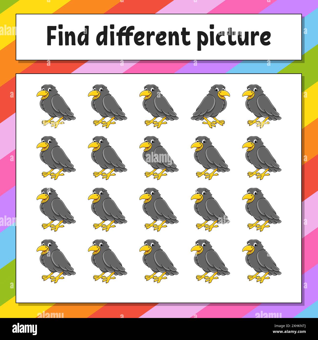 Find different picture. Educational activity worksheet for kids and ...