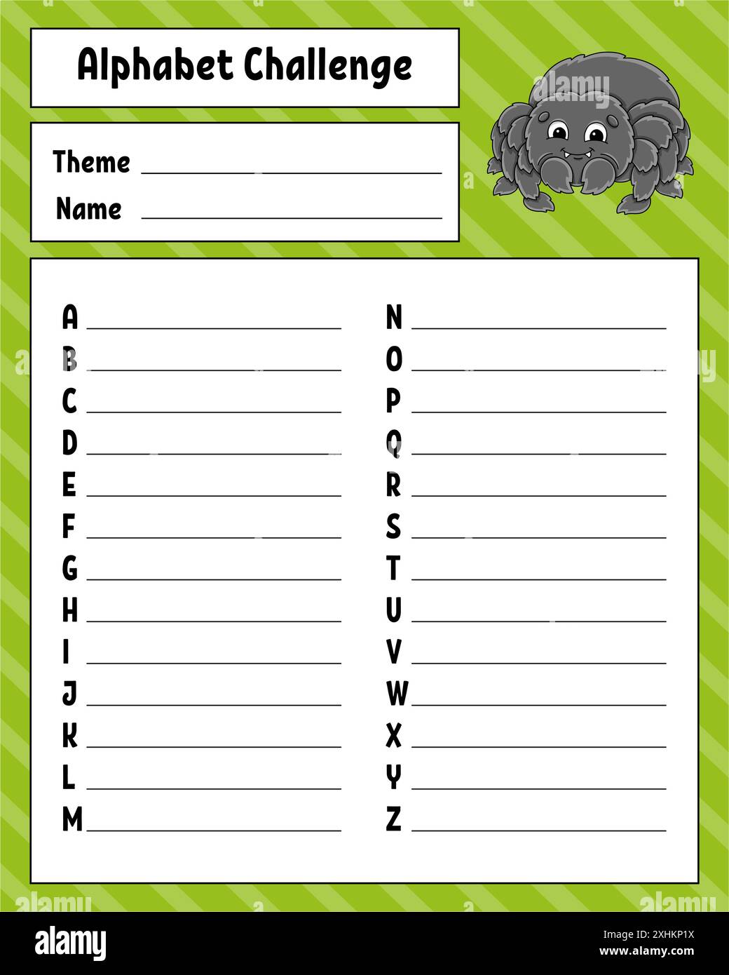 Alphabet challenge. Educational activity worksheet for kids and ...