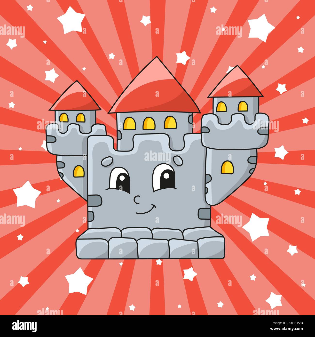 Cute cartoon character. Isolated on color background. Template for your ...