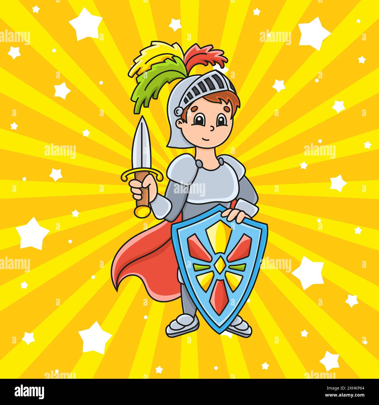Cute cartoon character. Isolated on color background. Template for your ...