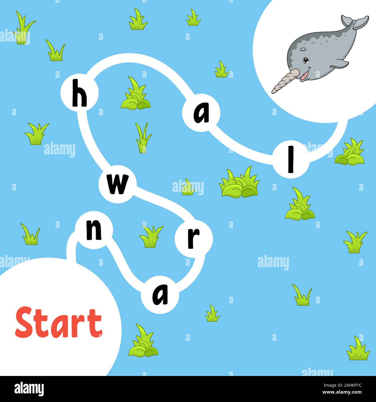 Logic puzzle game. Learning words for kids. Find the hidden name ...