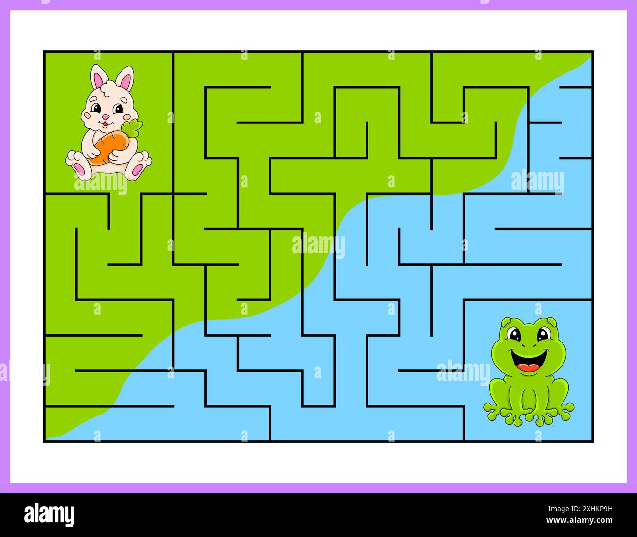 Rectangle maze. Game for kids. Funny labyrinth. Education developing ...
