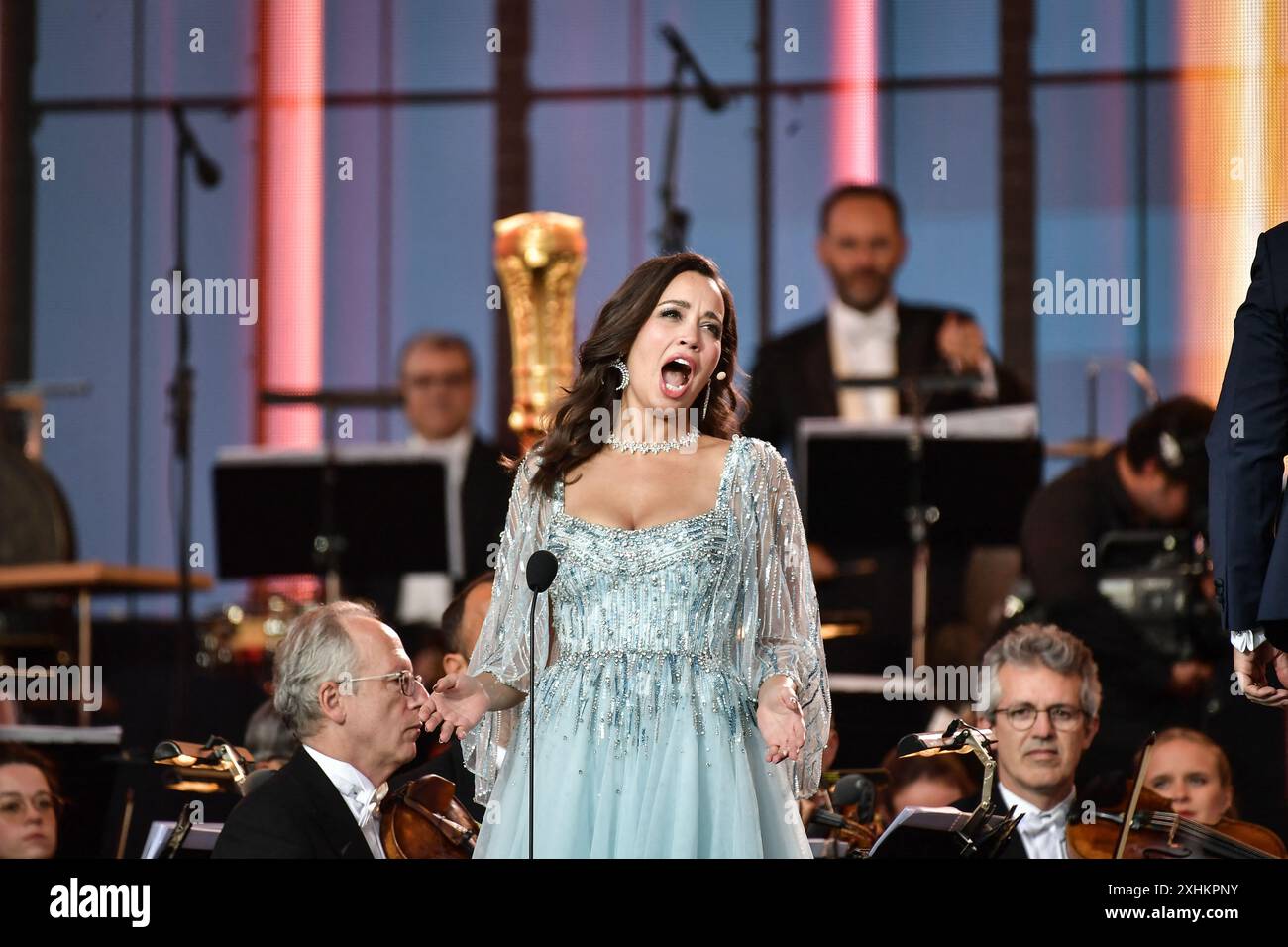 Paris, France. 14th July, 2024. American opera singer Nadine Sierra ...