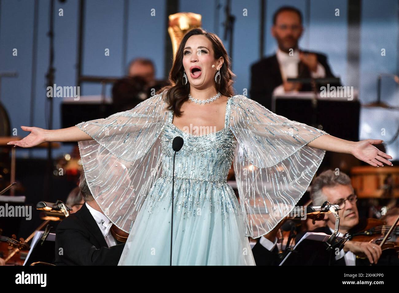 Paris, France. 14th July, 2024. American opera singer Nadine Sierra ...