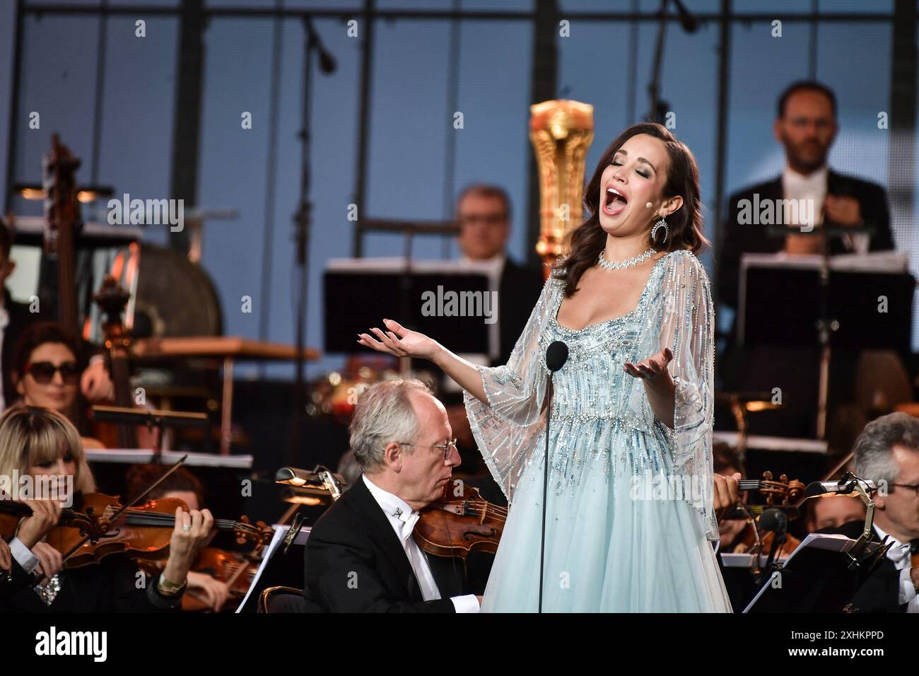 Paris, France. 14th July, 2024. American opera singer Nadine Sierra ...