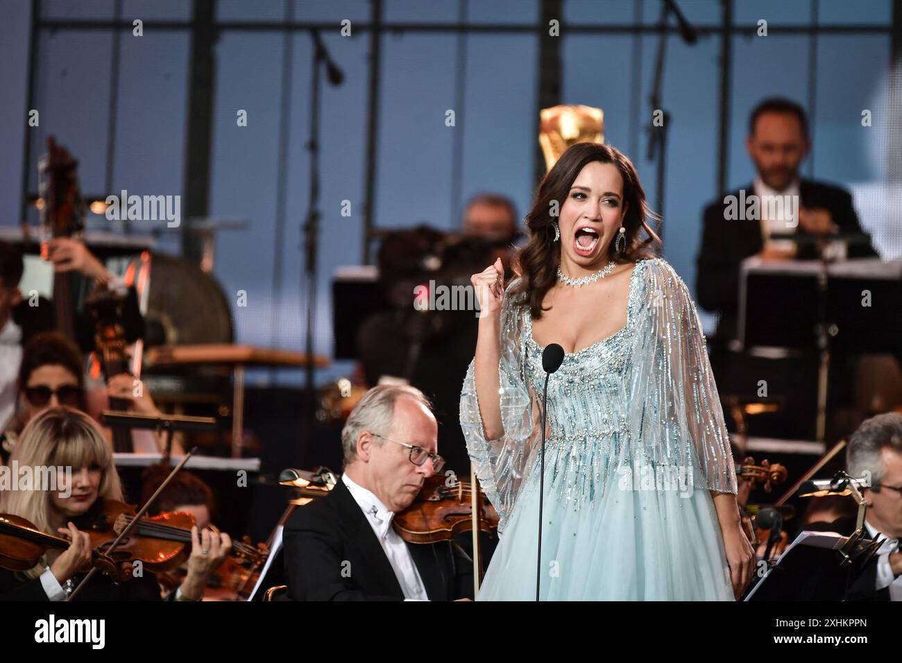 Paris, France. 14th July, 2024. American opera singer Nadine Sierra ...