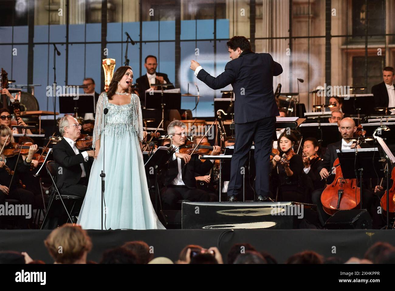 Paris, France. 14th July, 2024. American opera singer Nadine Sierra ...