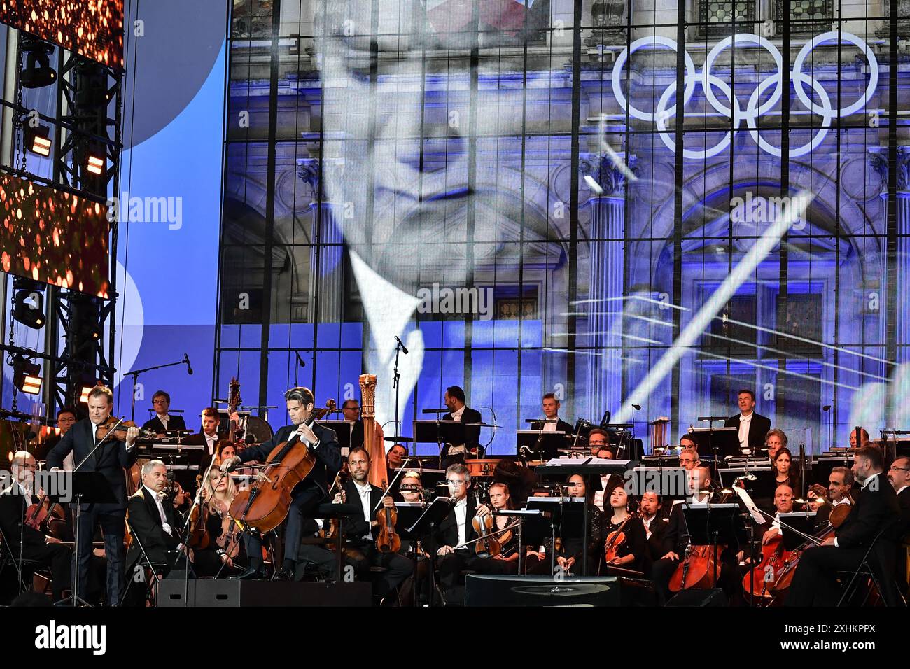French violinist Renaud Capucon performs with his brother cellist ...