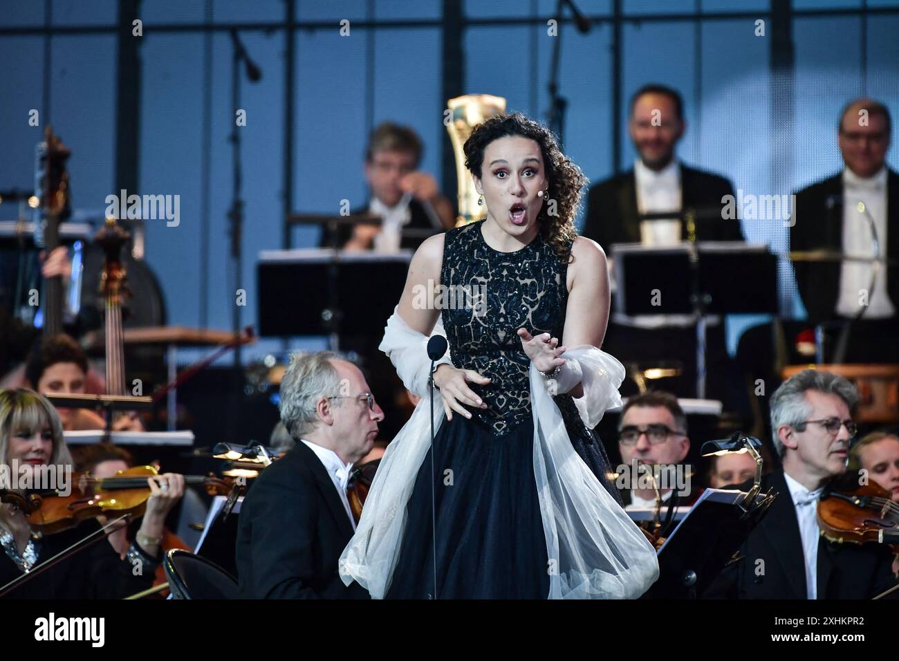 Paris, France. 14th July, 2024. French Opera singer Adele Charvet ...