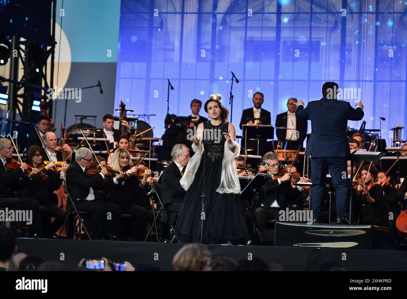 Paris, France. 14th July, 2024. French Opera singer Adele Charvet ...