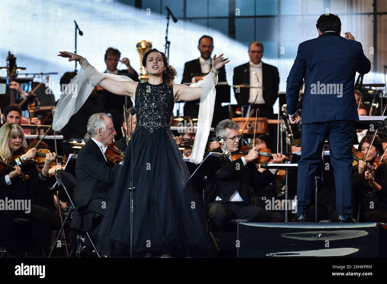 Paris, France. 14th July, 2024. French Opera singer Adele Charvet ...