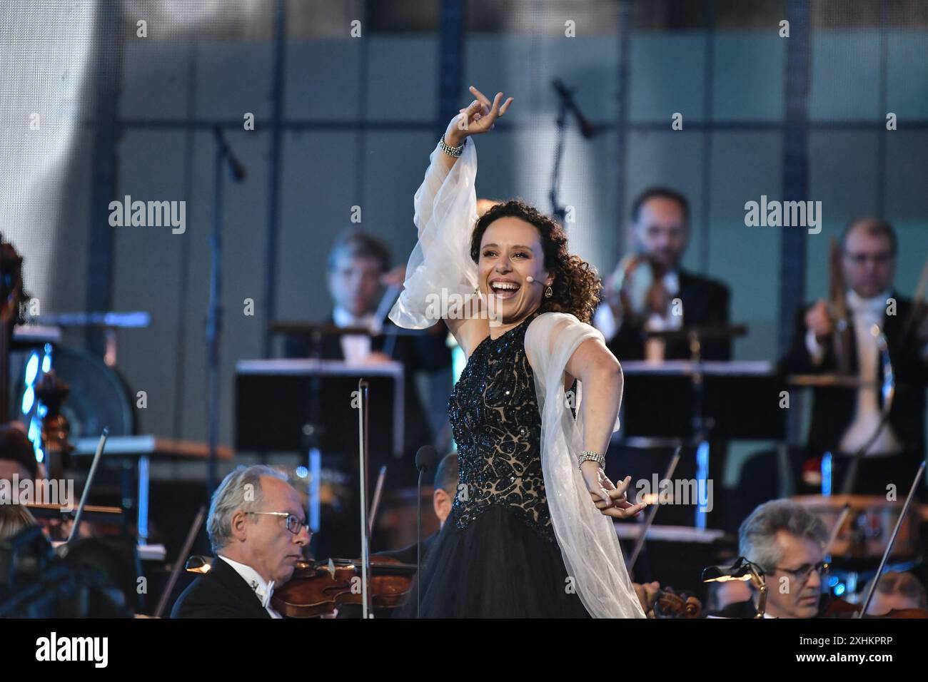 Paris, France. 14th July, 2024. French Opera singer Adele Charvet ...
