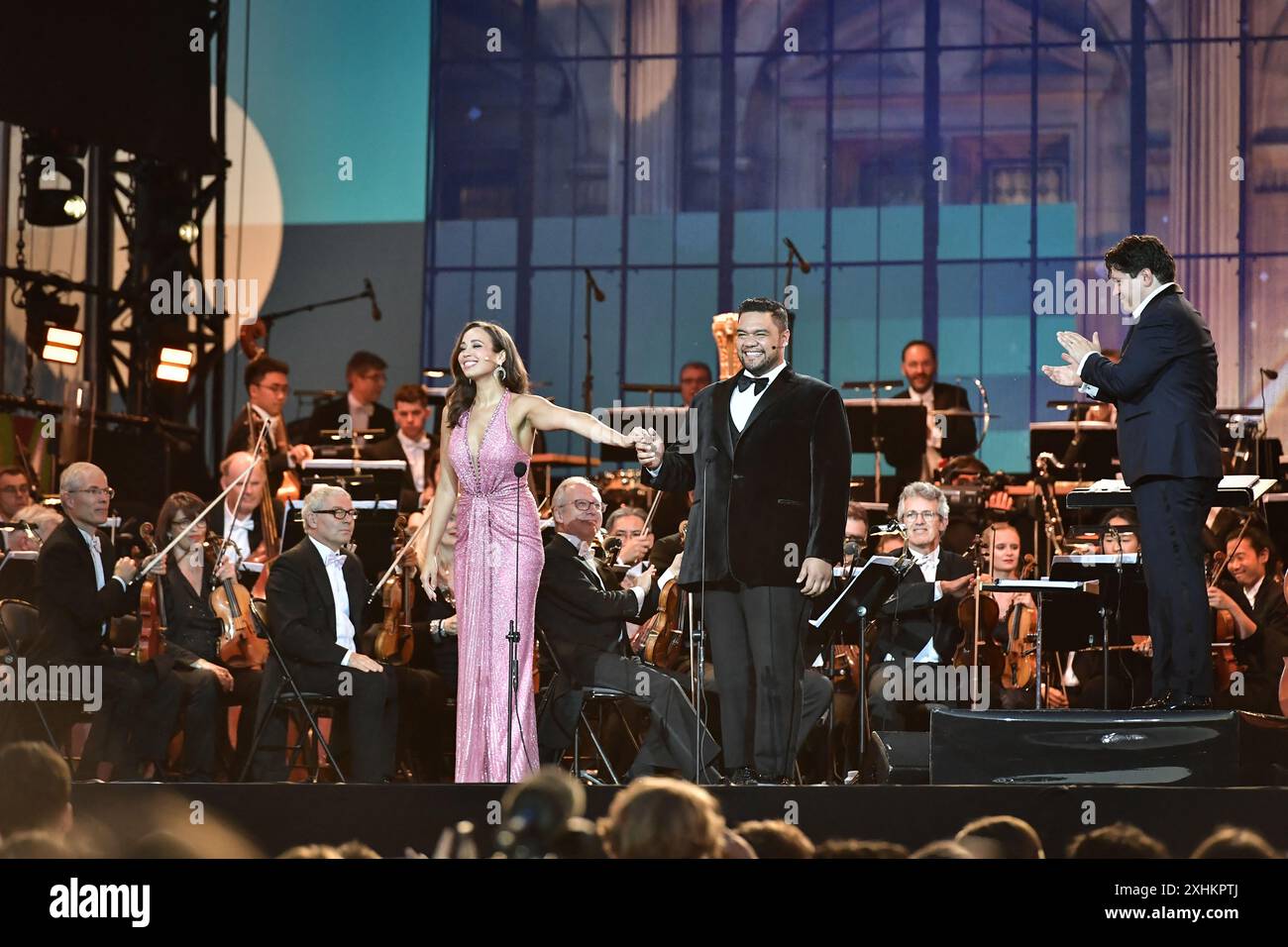 Paris, France. 14th July, 2024. American opera singer Nadine Sierra ...