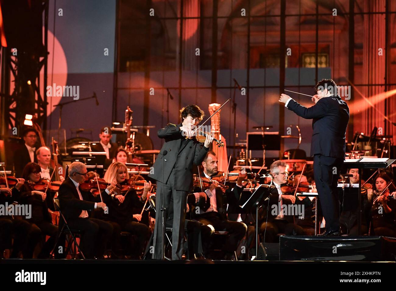 Paris, France. 14th July, 2024. Swedish violinist Daniel Lozakovich ...