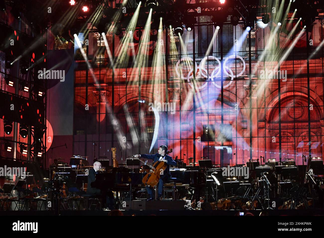 Paris, France. 14th July, 2024. French cellist Gautier Capucon performs ...