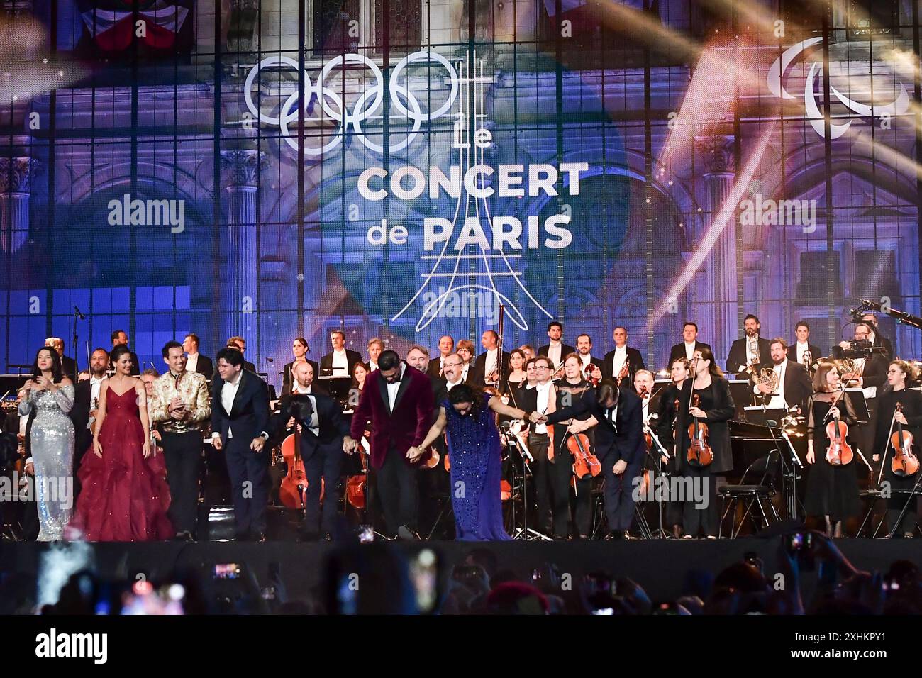 Paris, France. 14th July, 2024. Concert de Paris and participants ...