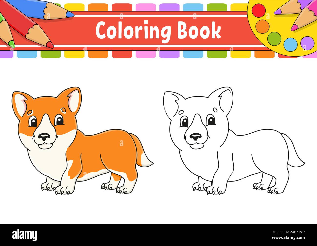 Coloring book for kids. cartoon character. Black contour silhouette ...