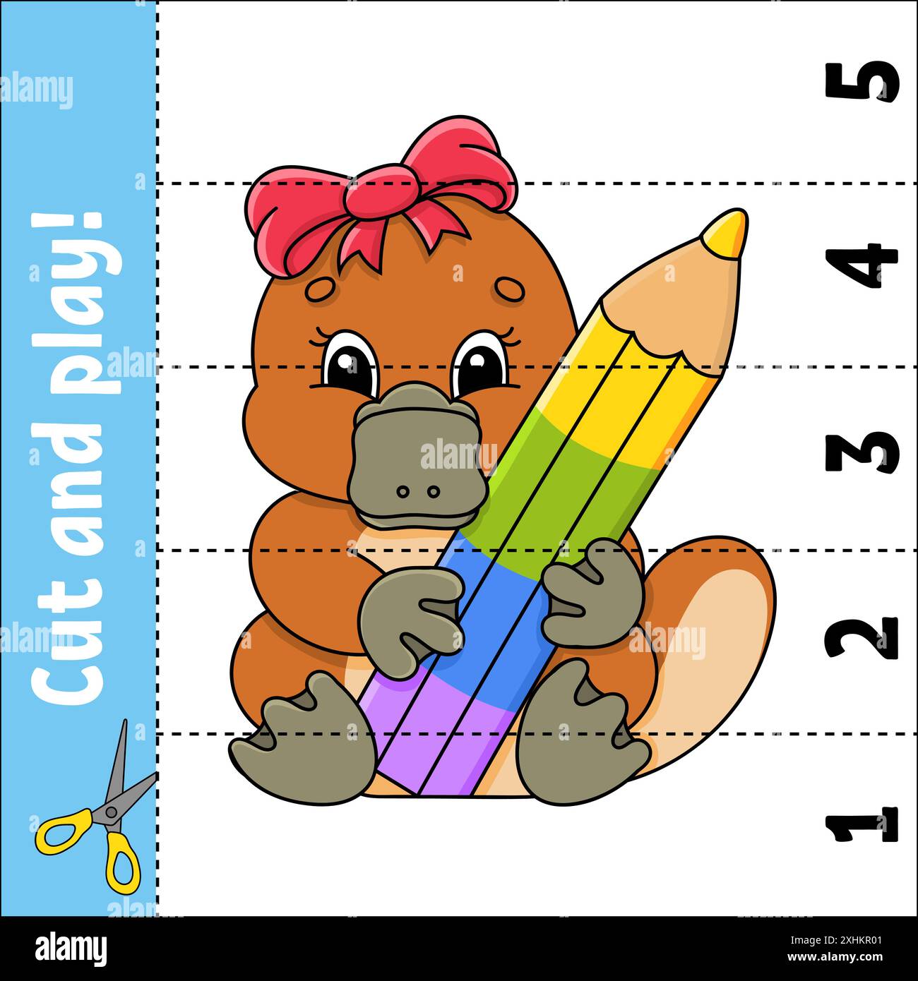 Learning numbers 1-5. Cut and play. Education worksheet. Game for kids ...