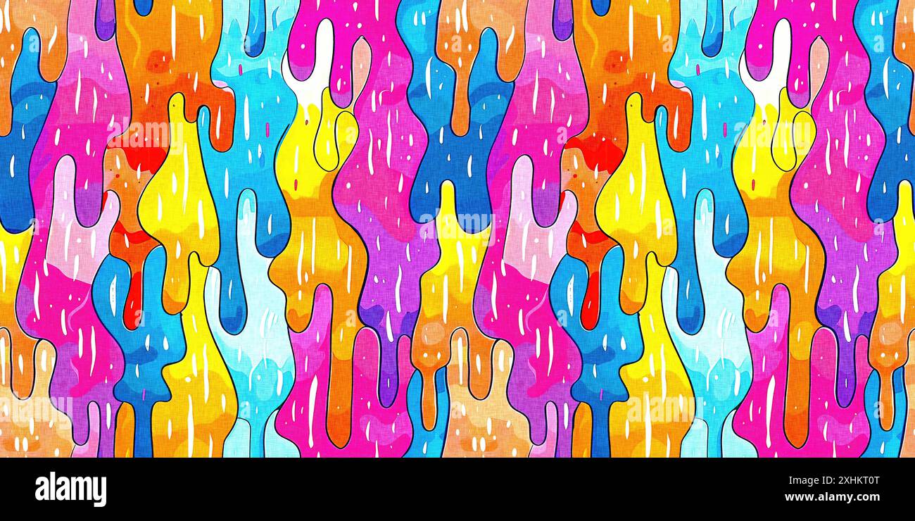 Fun dripping paint effect digital banner pattern with whimsical ink ...