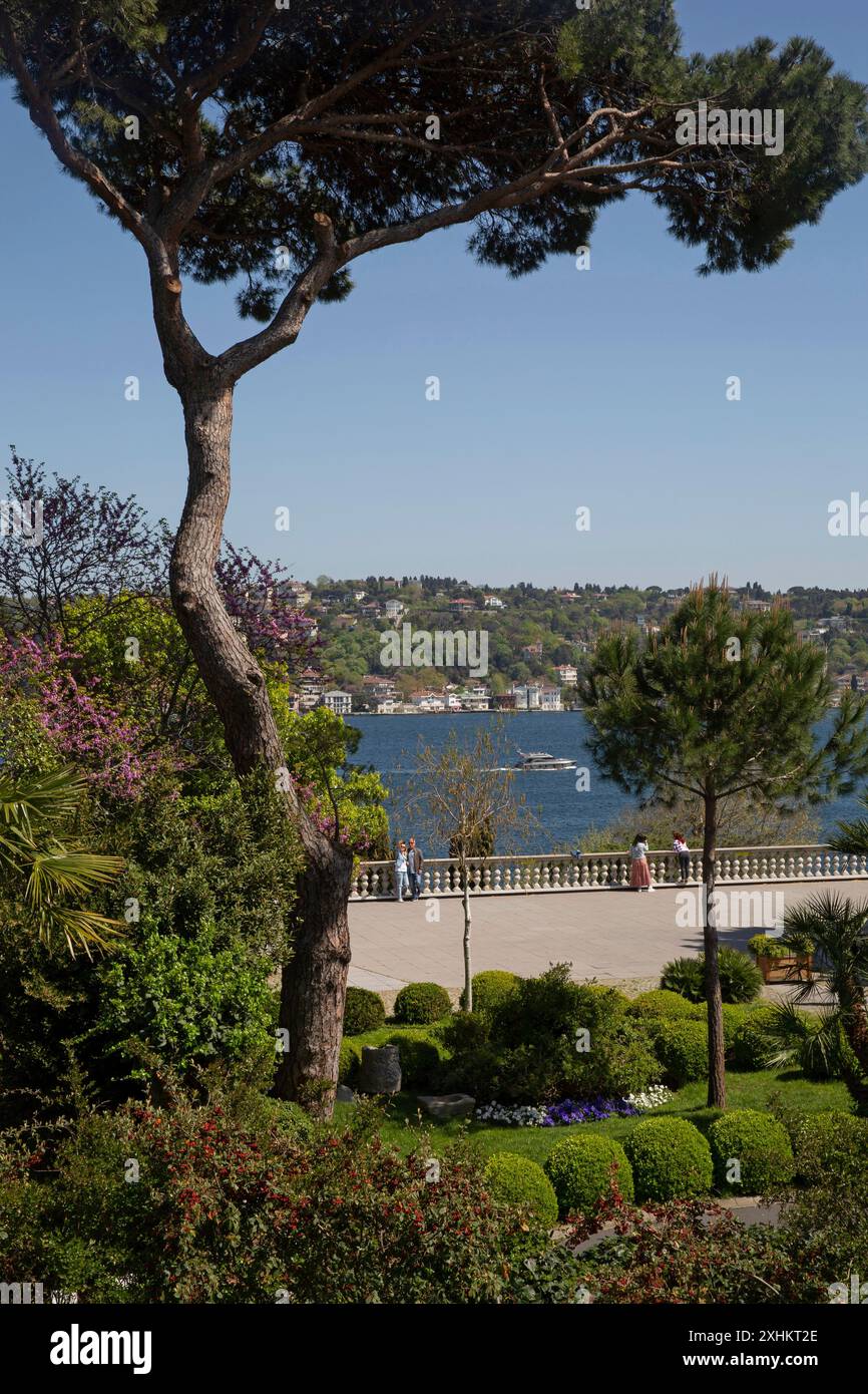 Turkey, Istanbul, Sariyer, garden of the Skip Sabanci private museum ...