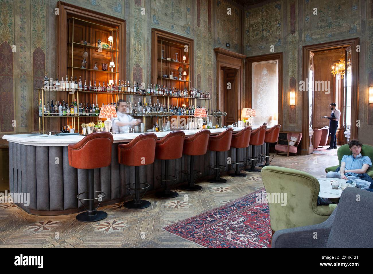 Turkey, Istanbul, Beyoglu, bar of the trendy and design hotel of the ...