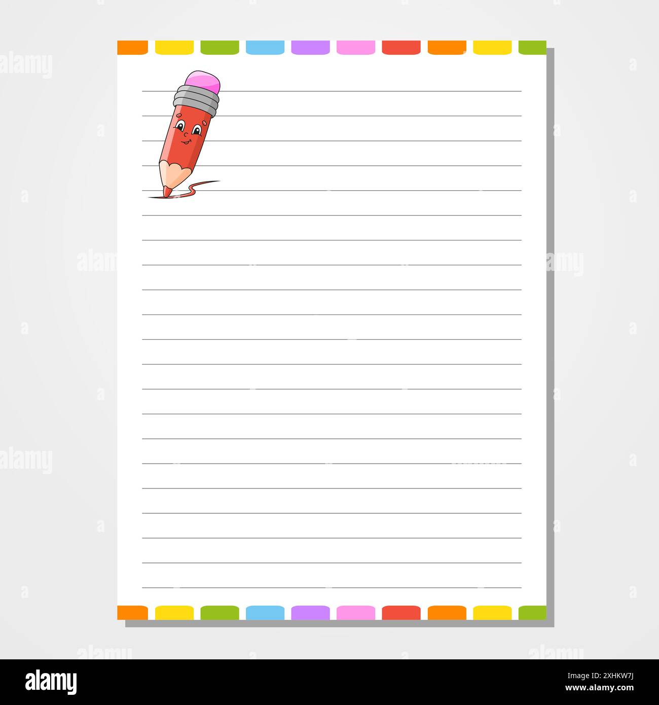 Cute Notebook Paper Template Sheet Template For Notebook, Notepad,