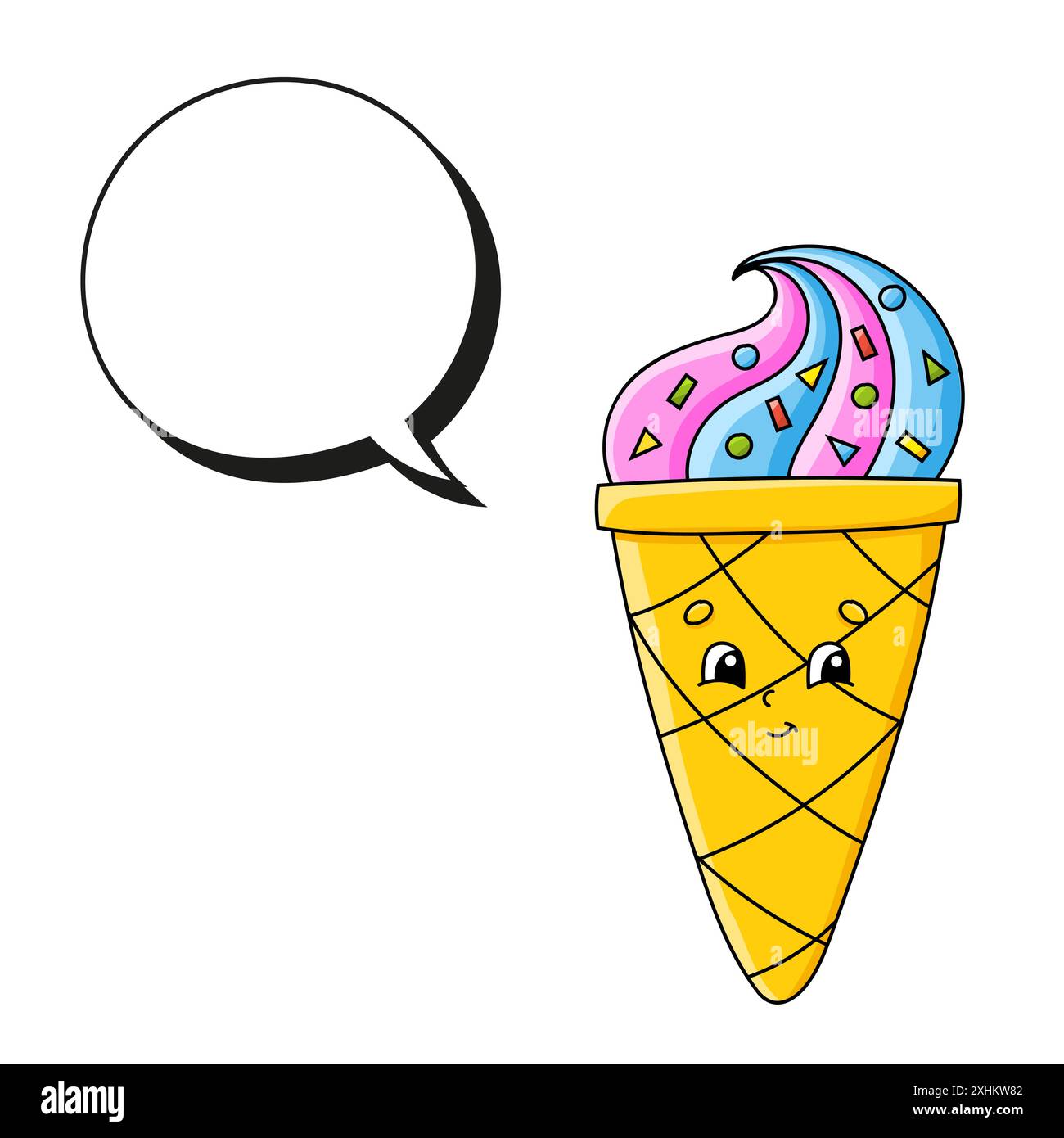Speech bubble of different shape. With a cute cartoon character. Hand ...