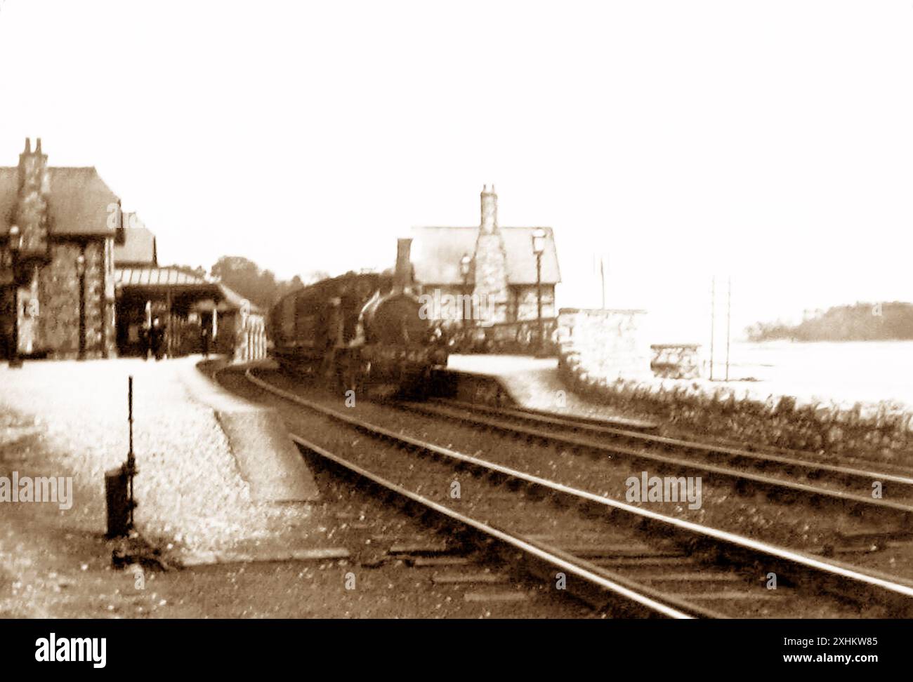 Grange-over-Sands Railway Station, early 1900s Stock Photo - Alamy