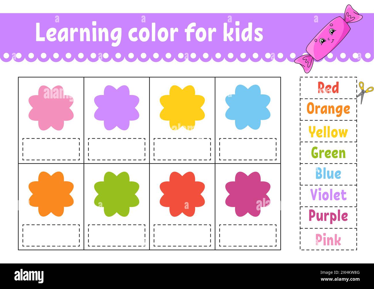 Learning color for kids. Education developing worksheet. Activity page ...