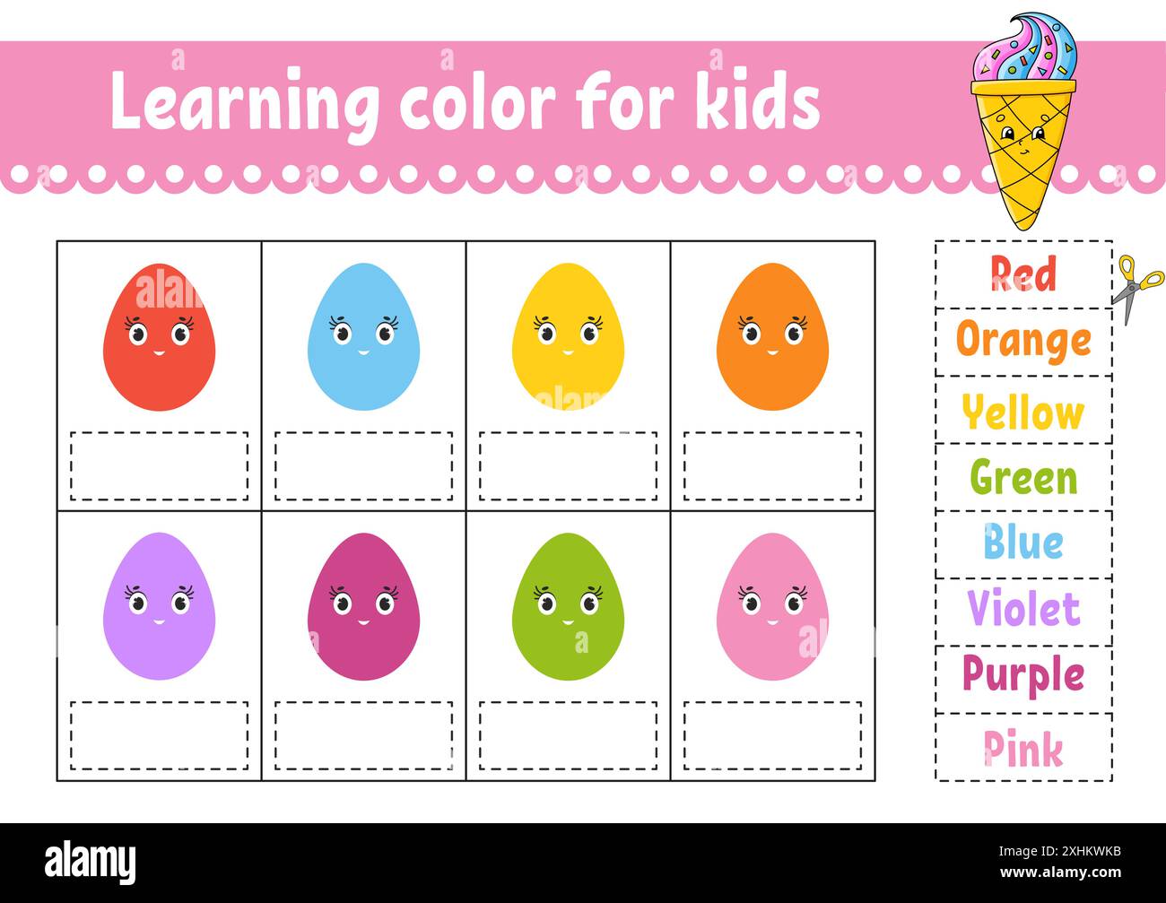 Learning color for kids. Education developing worksheet. Activity page ...